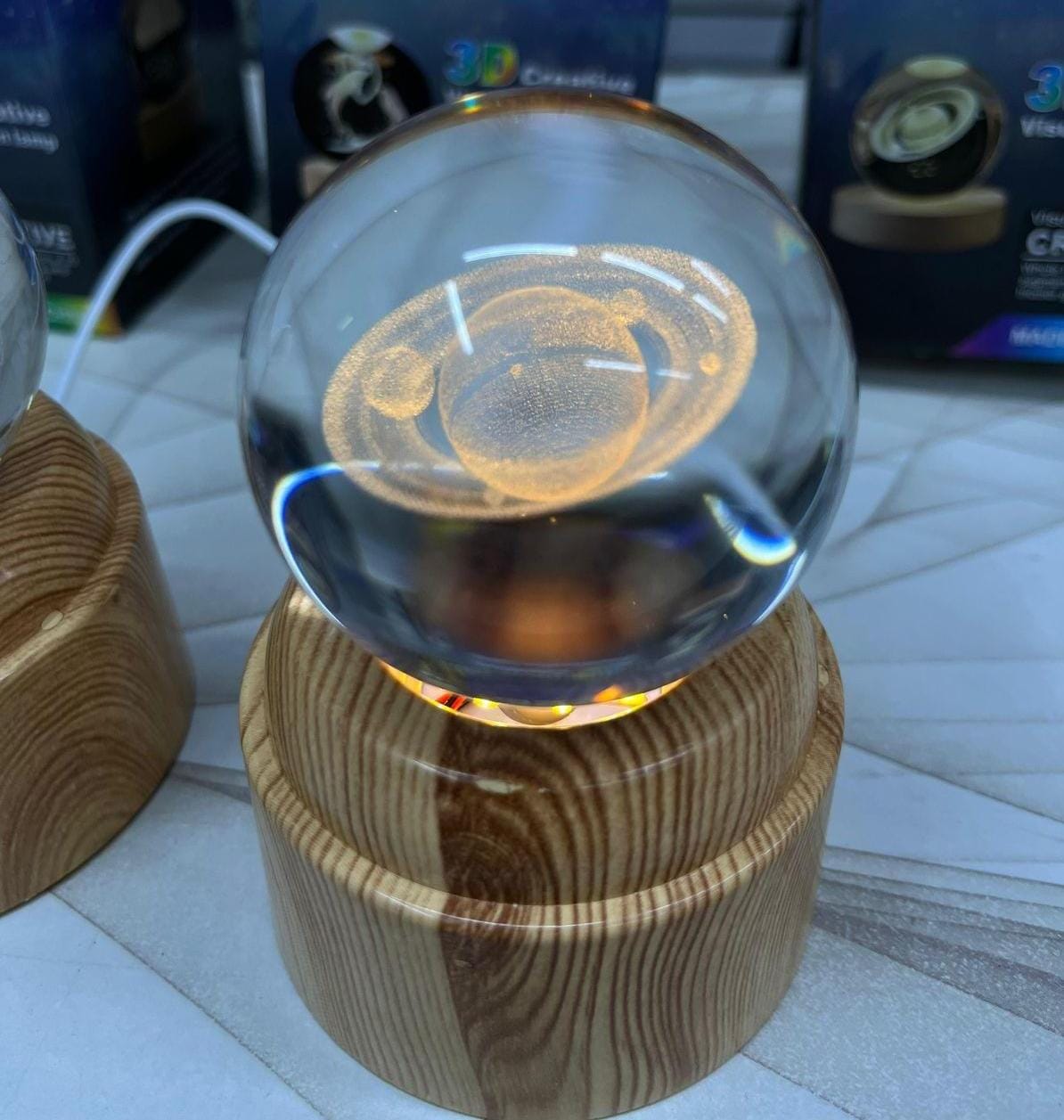 ESFERA GIRATORIA DE VIDRIO CON LUZ LED – Gobady Perú